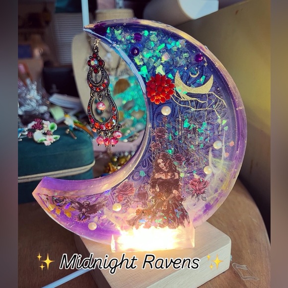 Handmade | Art | Handmade Midnight Ravens Purple Crescent Moon Art ...